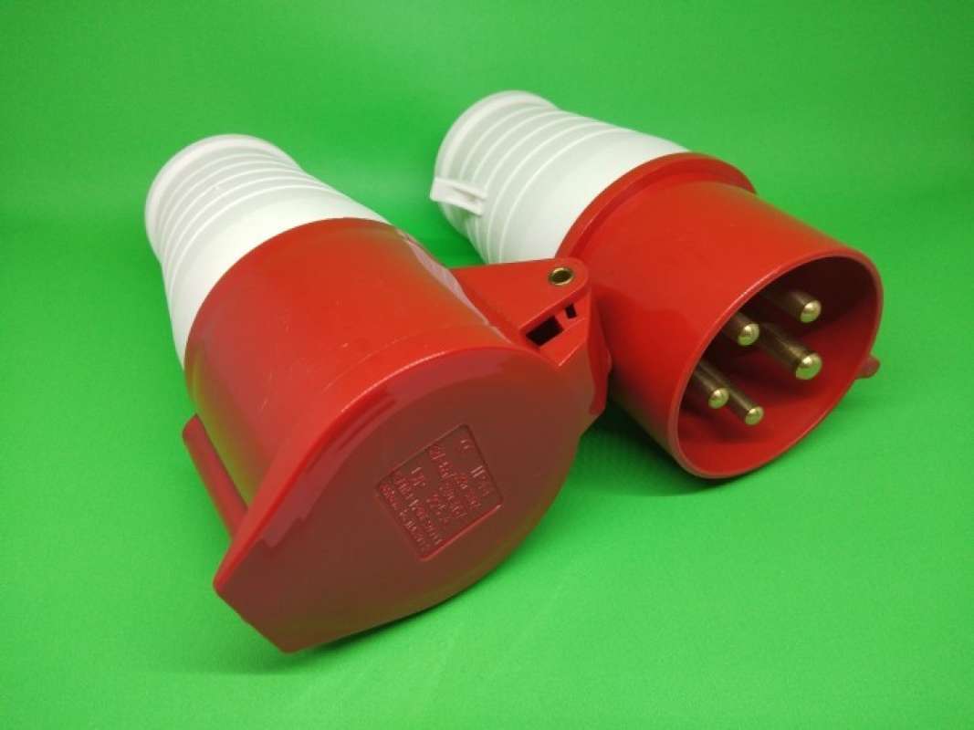 Jual Plug Socket Cee 5 Pin 32a Set 225 + 025 Industrial Mobile Ip44 Di ...