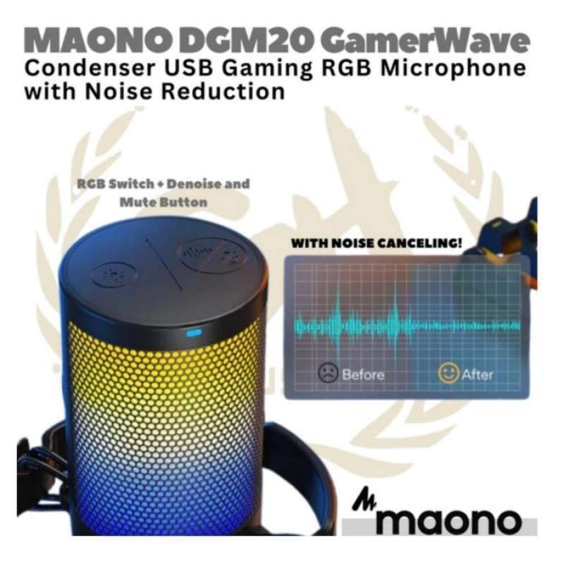 Promo Maono Dgm20 Condenser Usb Gaming Rgb Microphone + Noise Canceling Dm20 - White Diskon 23% ...