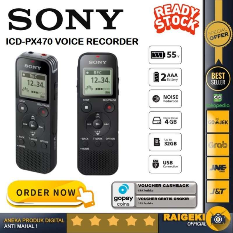 Promo Sony Icd-px470 Digital Voice Rekorder Perekam Suara Diskon 23% Di ...