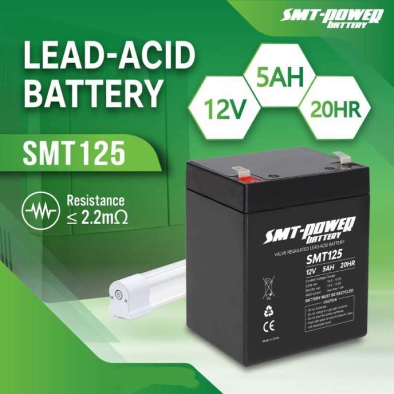 Promo Battery / Aki Kering 12v 5ah 20hr Battery Ups Vrla Sla Smt125 ...