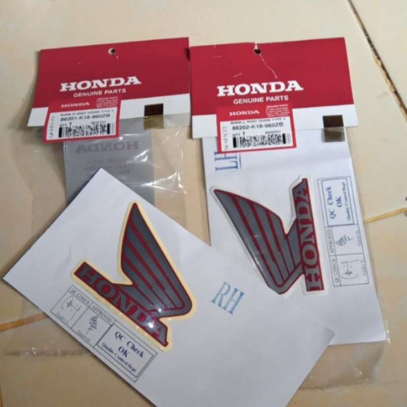 Jual Sticker Stiker Logo Sayap Honda 100mm Cb150 Verza Abuabu Merah Di ...