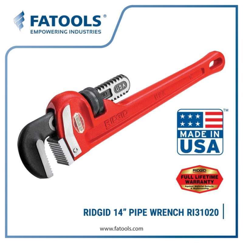 Promo Ridgid 31020 Heavy Duty Straight Pipe Wrench Kunci Pipa 14 Diskon ...