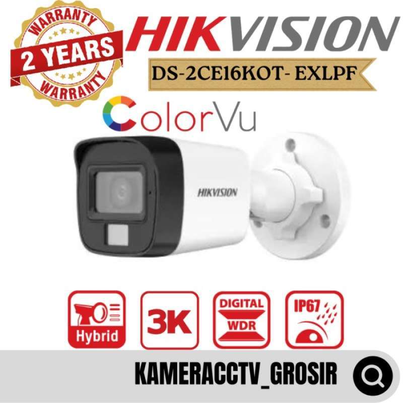 Promo Cctv Outdoor 5mp 3k Hik Vision Ds-2ce16k0t-exlpf Colorvu Dual Light Diskon 23% Di Seller ...