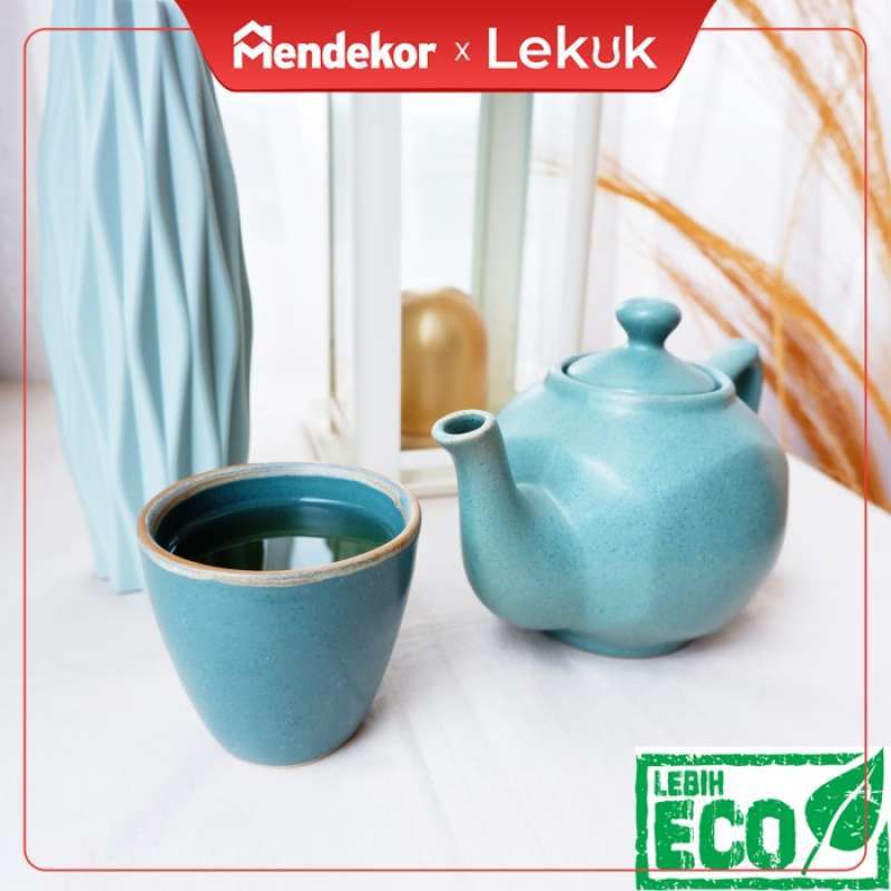 Promo Lekuk Semua| Pottery Teko Teh Tea Pot Kopi Biru Unik Gelas Mug ...
