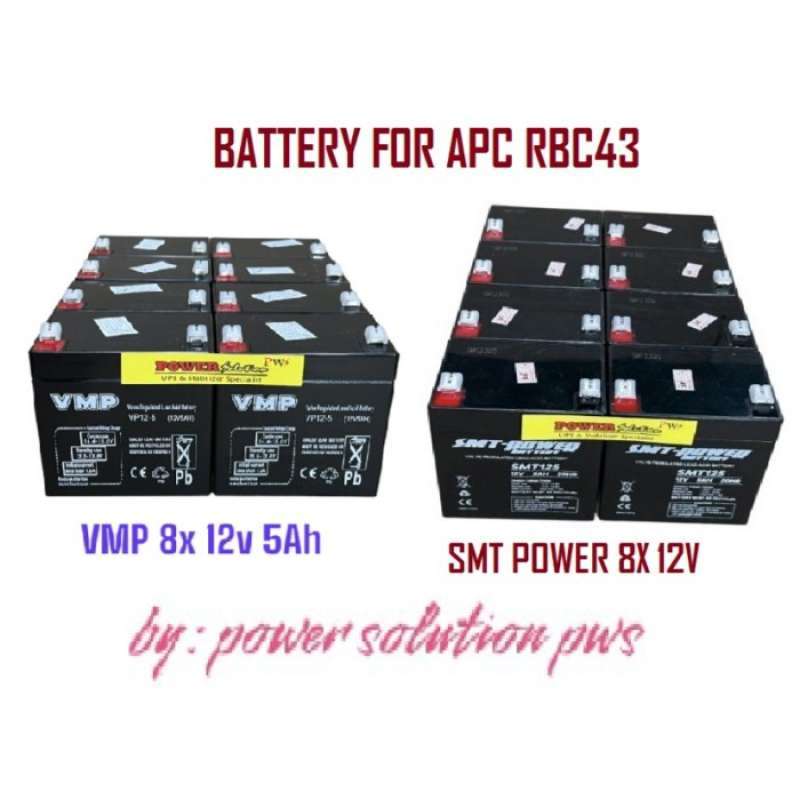 Promo Baterai Rbc43 Ups Apc 2200 3000 Rackmount. 8x Vmp 12v 5ah Diskon ...