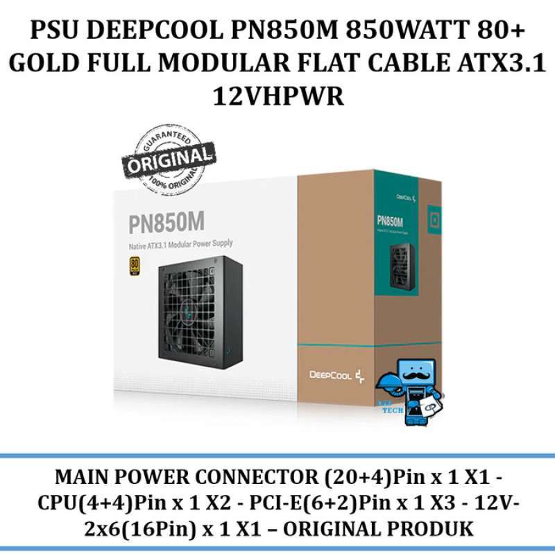 Promo Psu Deepcool Pn850m 850watt 80+ Gold Full Modular Flat Cable ...