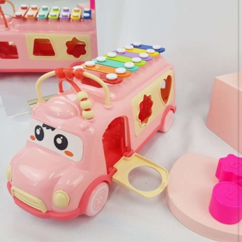 Promo Mainan Edukasi Music Bus Xylophone Puzzle Block 3in1 Piano ...