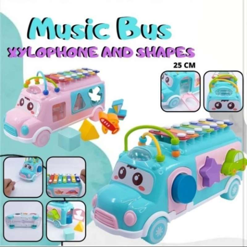 Promo Mainan Edukasi Music Bus Xylophone Puzzle Block 3in1 Piano ...