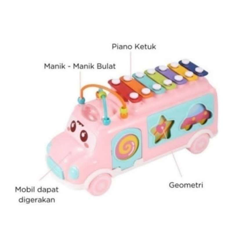 Promo Mainan Edukasi Music Bus Xylophone Puzzle Block 3in1 Piano ...