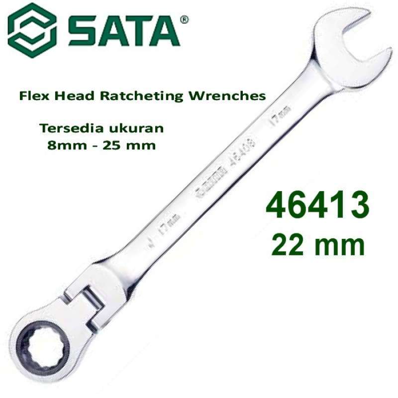 Promo Kunci Ring Pas 22mm Flex Head Ratcheting Wrenches 46413 Sata Tools Diskon 23% Di Seller ...