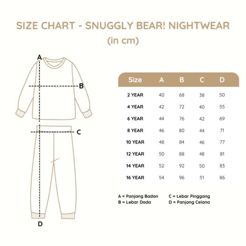 Jual Cots And Cuddles Snuggly Bear Tencel Pajamas - Cubby 8 Tahun Di ...
