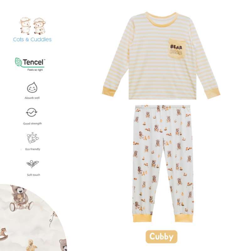 Jual Cots And Cuddles Snuggly Bear Tencel Pajamas - Cubby 8 Tahun Di ...