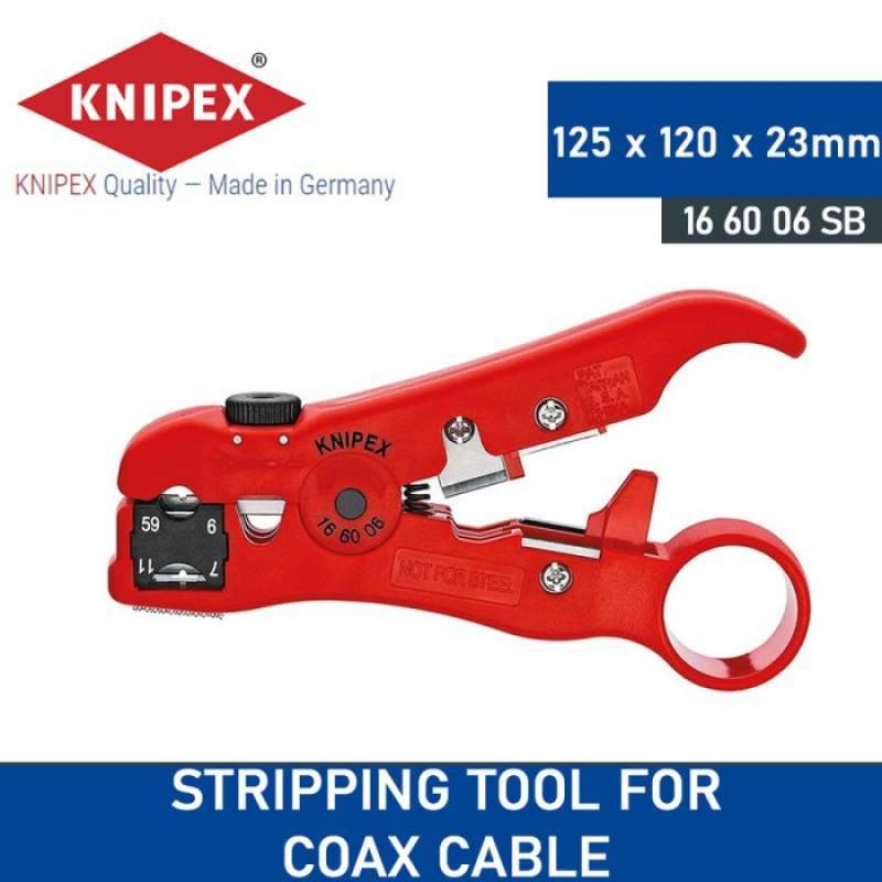 Promo Tang Kupas 16 60 06 Knipex Wire Stripping Tool For Coax And Data ...