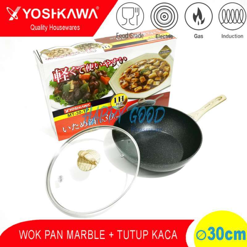 Promo Yoshikawa 30cm Wok Pan/panci Penggorengan Marble Induksi Anti Lengket Diskon 23% Di Seller ...