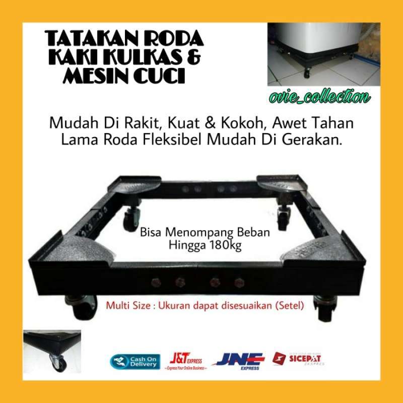 Jual Tatakan Alas Roda Kaki Kulkas & Mesin Cuci Roda Fleksibel Besi ...