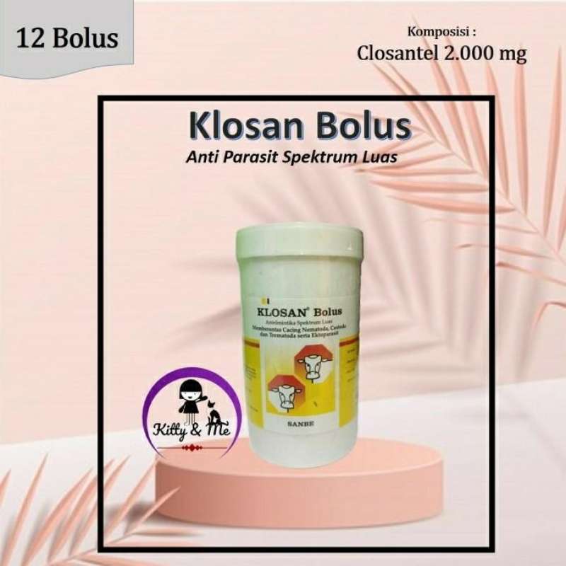 Jual Obat Cacing Hewan Sapi Kerbau Kuda Klosan 12 Bolus Spektrum Luas ...