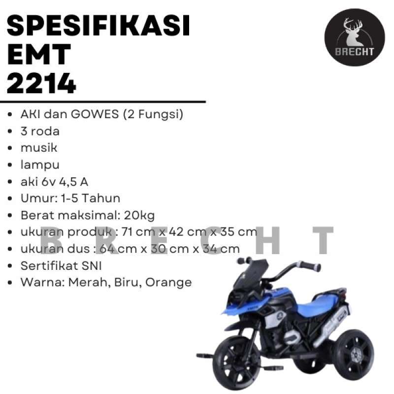 Promo Promo- Mainan Anak Motor Aki Dan Gowes Exotic Emt 2214 Triad 2in1 ...