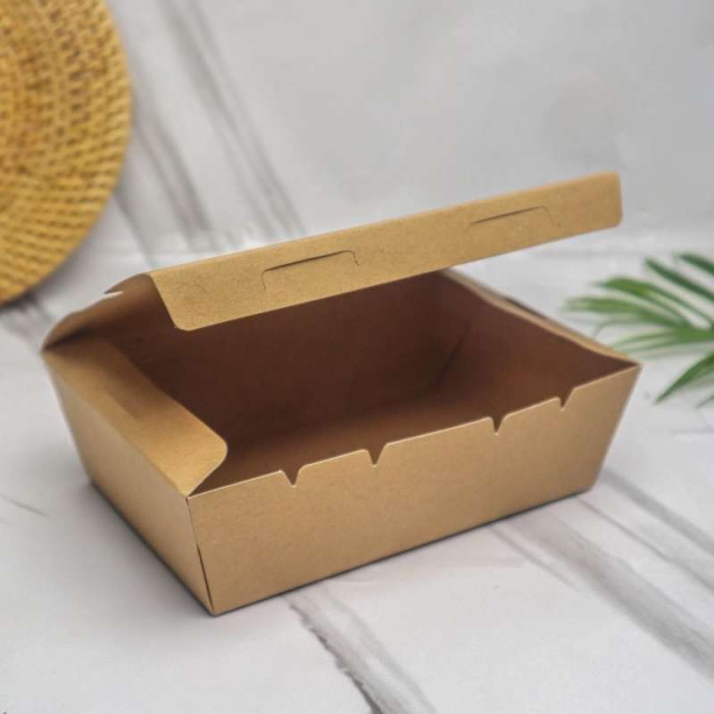 Jual Paper Lunch Box Kotak Makan Kertas 315 Gr Tanpa Rakit Polos Size M ...