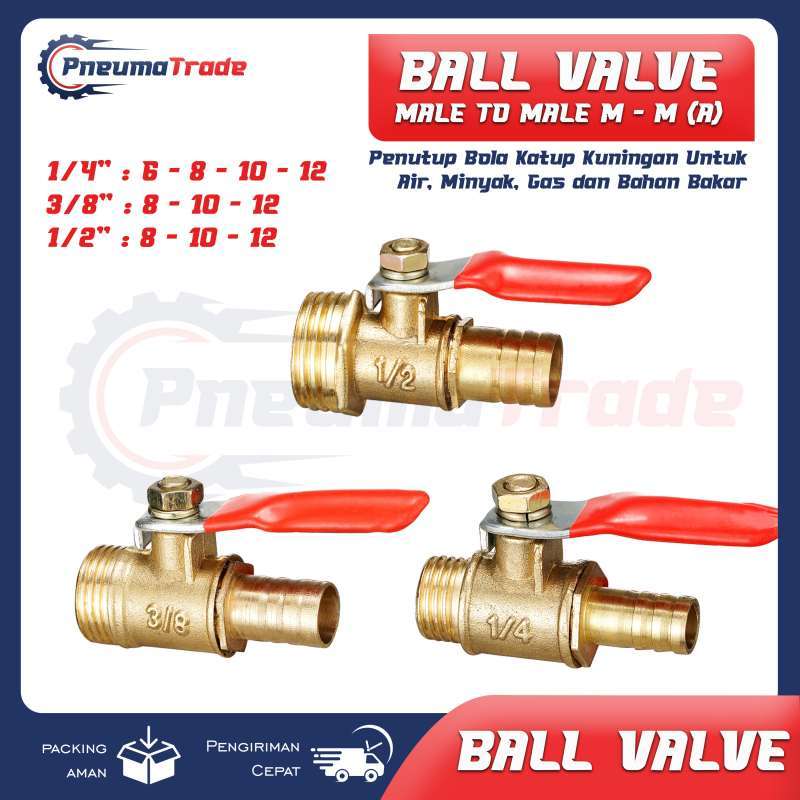 Promo Ball Valve Kuningan Multiguna Drat Luar Ke Selang| Stop Keran/ Kran Kuningan Drat Male To ...