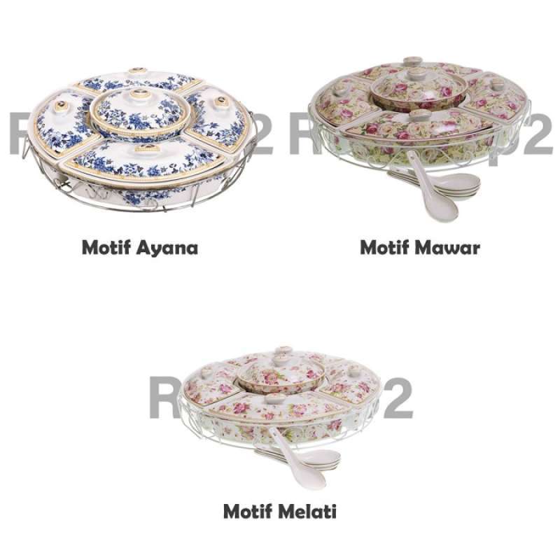 Jual Prasmanan Keramik Wadah Saji Tempat Makan Bermotif Di Seller Crown ...