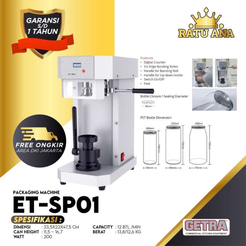Promo Getra Can Sealing Machine Et-sp01 / Et Sp01 / Etsp01 Diskon 23% ...