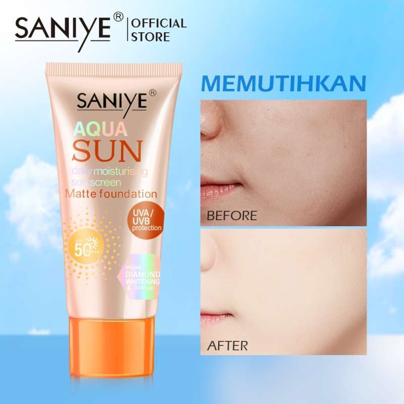Jual Saniye Aqua Sun Daily Moisturizing Sunscreen Foundation Spf 50 ...
