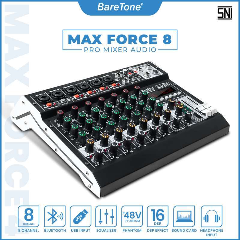 Jual Mixer Audio Baretone Max Force 8 - Professional Mixer 8 Channel Di ...