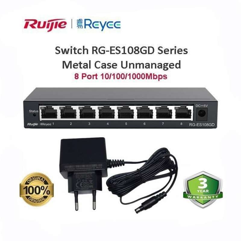 Jual Ruijie Reyee Switch Rg-es108gd Gigabit 1000mbps Series Metal Case Di Seller Maxone Online ...