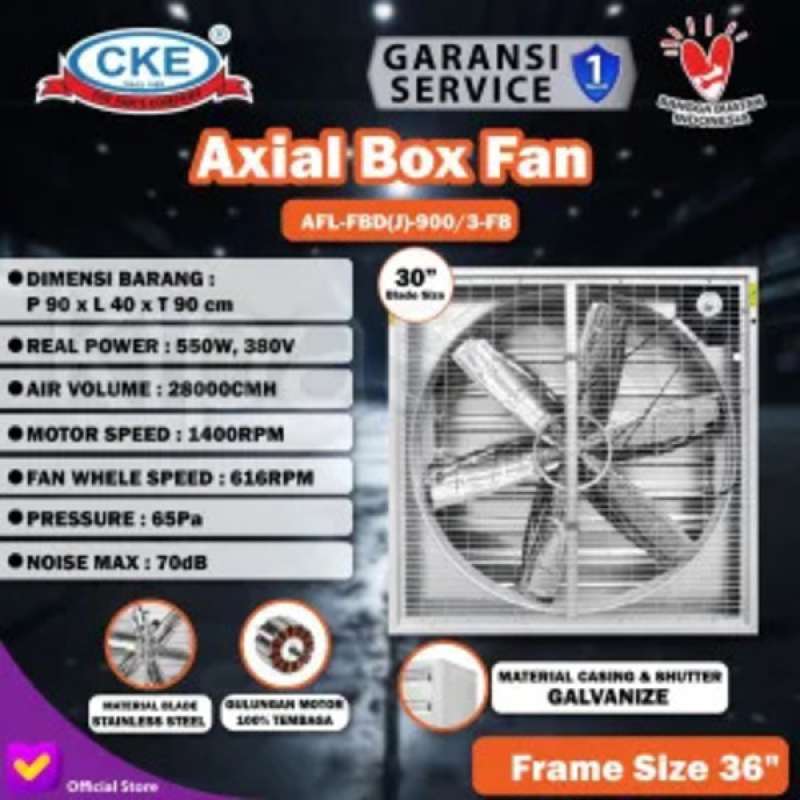 Jual Cke Axial Box Fan Afl-fbd(j)-900/3-fb 30 Inch Kipas Blower Eksos ...