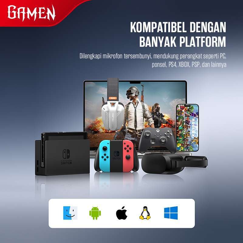 Jual Gamen Shadow Lite Wireless Gaming Headset/headphone Bluetooth Low ...