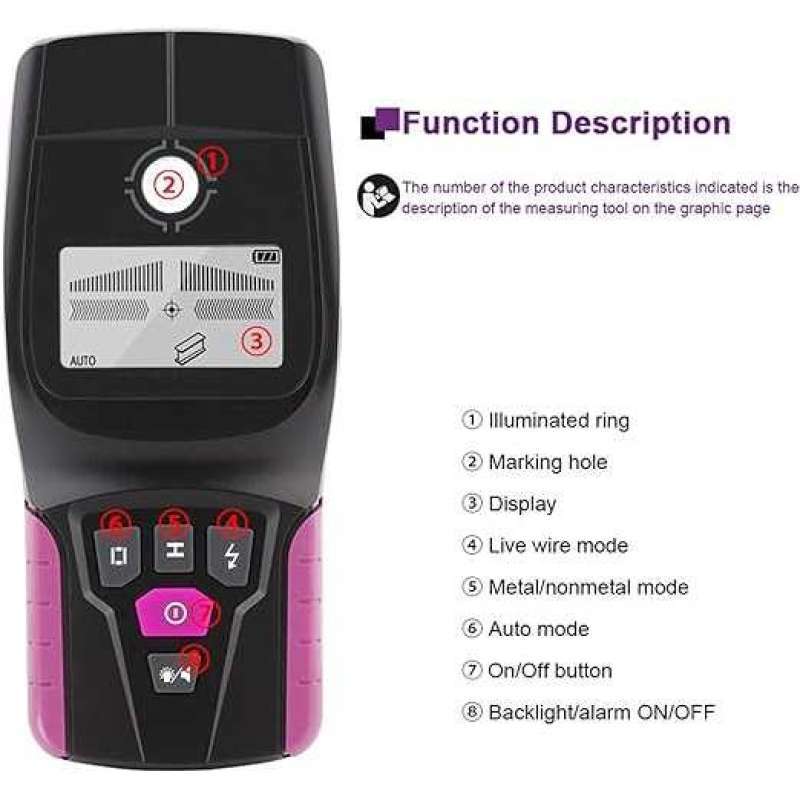 Jual Digital Wall Scanner Professional Detector Live Metal Logam Kabel ...