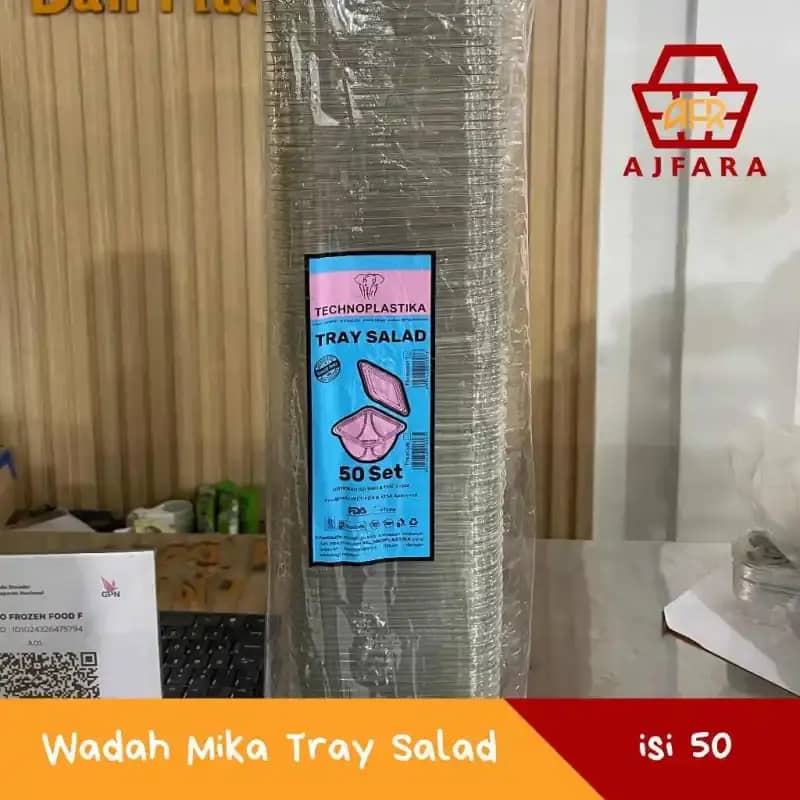 Jual Wadah Mika Tray Salad Transparan - Isi 50 Pcs - Kotak Mika Bening ...