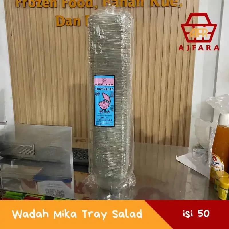 Jual Wadah Mika Tray Salad Transparan - Isi 50 Pcs - Kotak Mika Bening ...