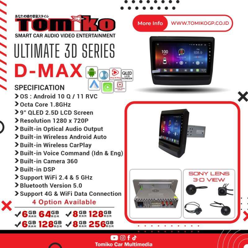 Jual Head Unit Android Tomiko OEM Ultimate 3D Series for Isuzu DMAX di ...