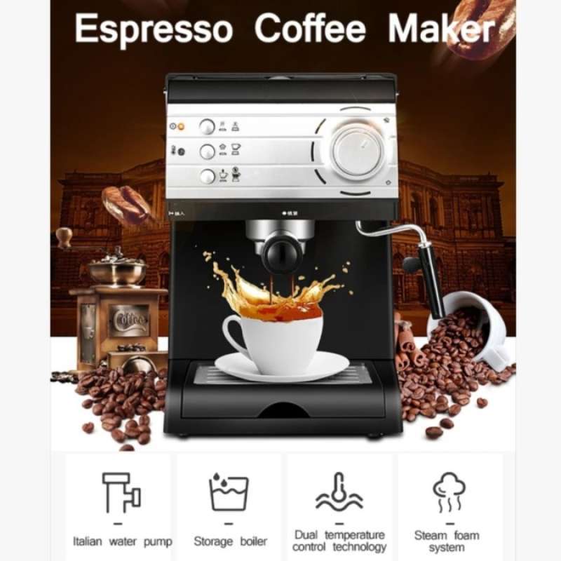 Promo Mesin Kopi Semi Automatic Espresso Coffee Machine 20Bar 1.5L ...