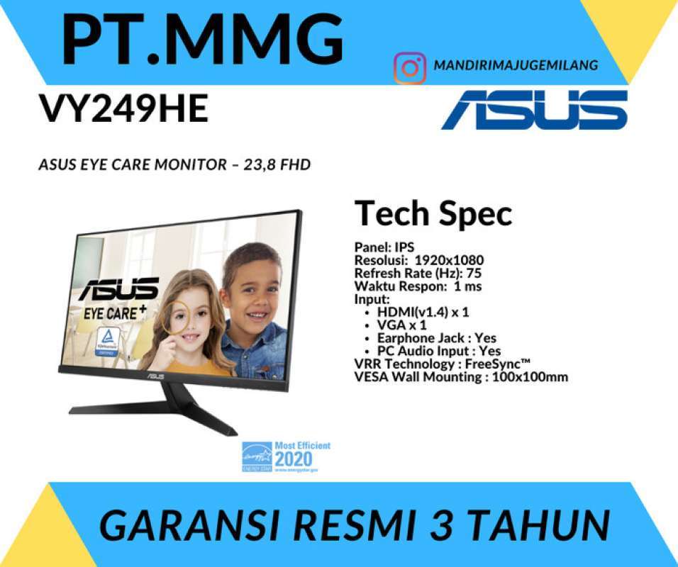 Promo Monitor LED VY249HE 24 EyeCare FHD 75Hz IPS 1ms Diskon 23% di ...
