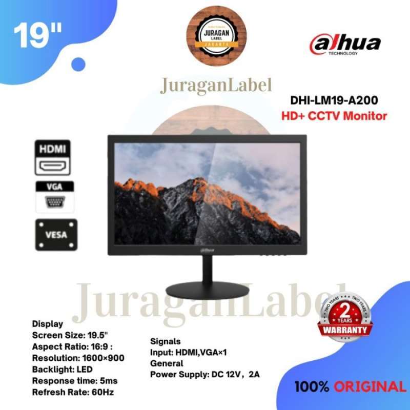 Promo DAHUA LED Monitor 19 Inch DHI-LM19-A200 HDMI CCTV Garansi Resmi Diskon 23% di Seller Tikno ...