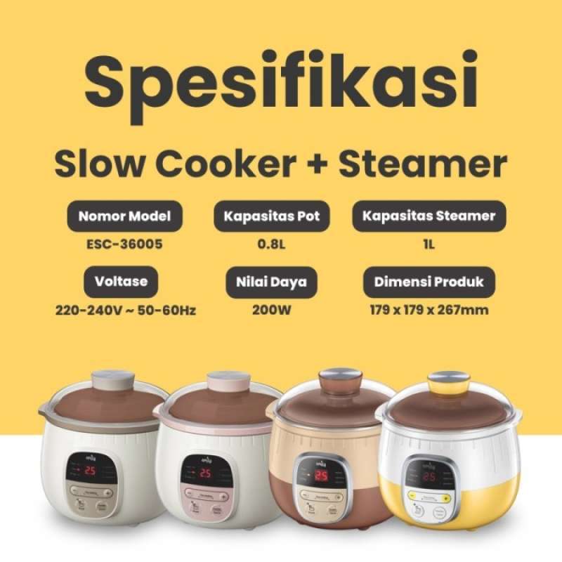 Jual Emily Slow Cooker + Steam Esc-36005 Di Seller Tumenggung Store ...
