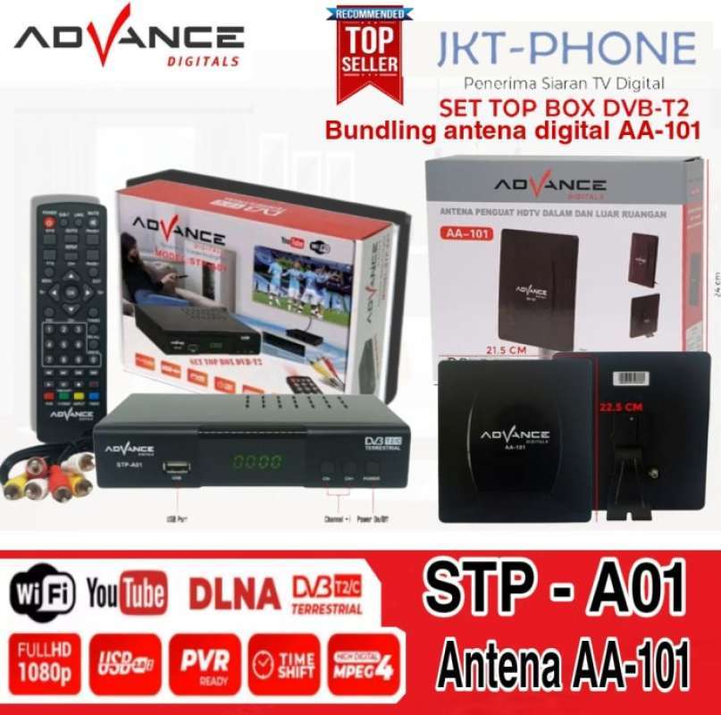 Jual Bundling Antena Advance Aa-101 Stb Set Top Box Stp A01 Garansi ...