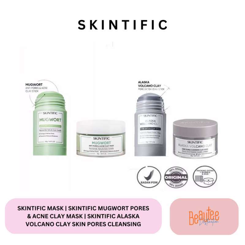 Jual Skintific Mask | Skintific Mugwort Pores & Acne Clay Mask ...