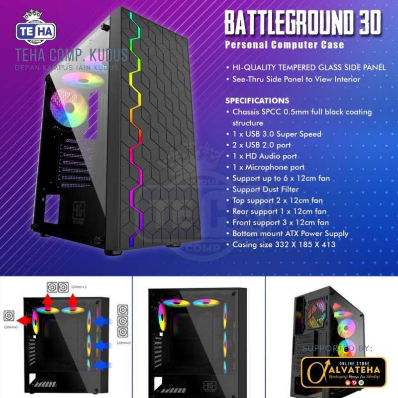 Jual Casing Pc Gaming Tanpa Power Supply Simbadda Bg30-casing Cpu ...