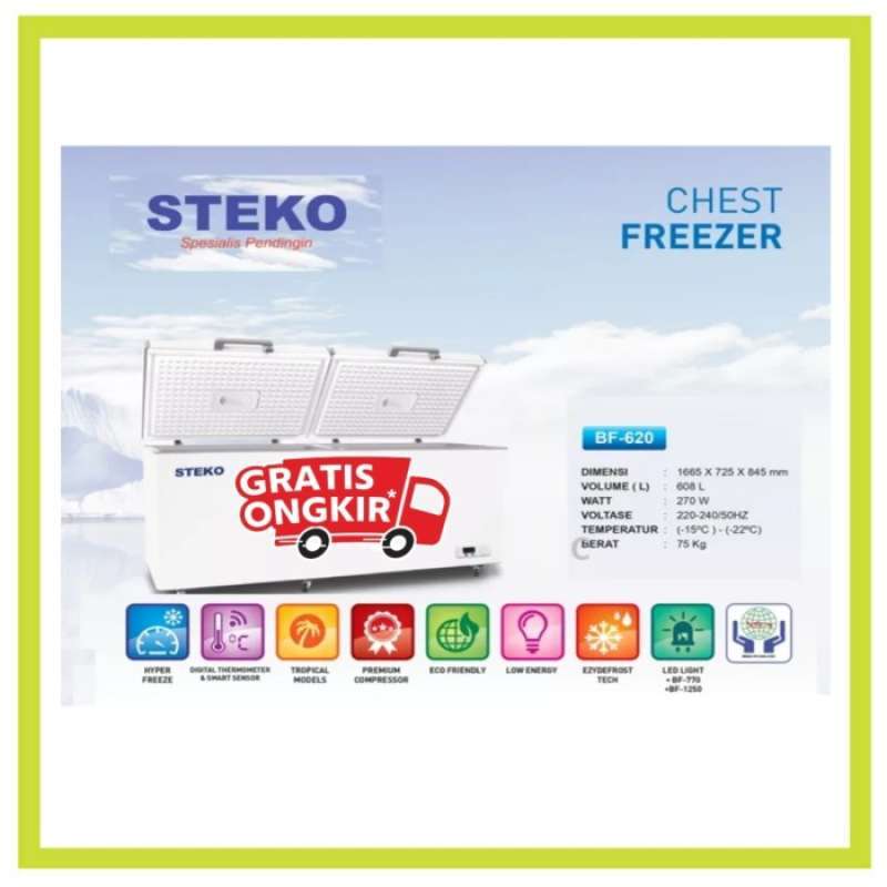 Promo Steko Chest Freezer Bf-620 Kulkas Cooler Box Bf620 608L Liter 270 ...