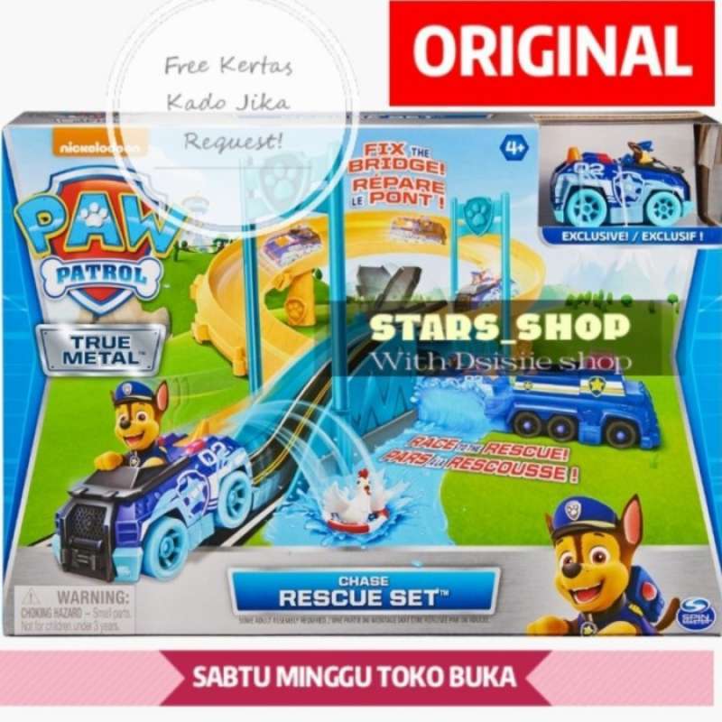 Promo Paw patrol True metal Chase Rescue set Exclusive Fix Bridge ...