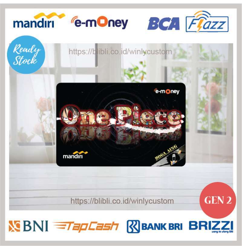 Jual CUSTOM KARTU E-MONEY DESIGN ANIME LOGO ONE PIECE EMONEY FLAZZ ...