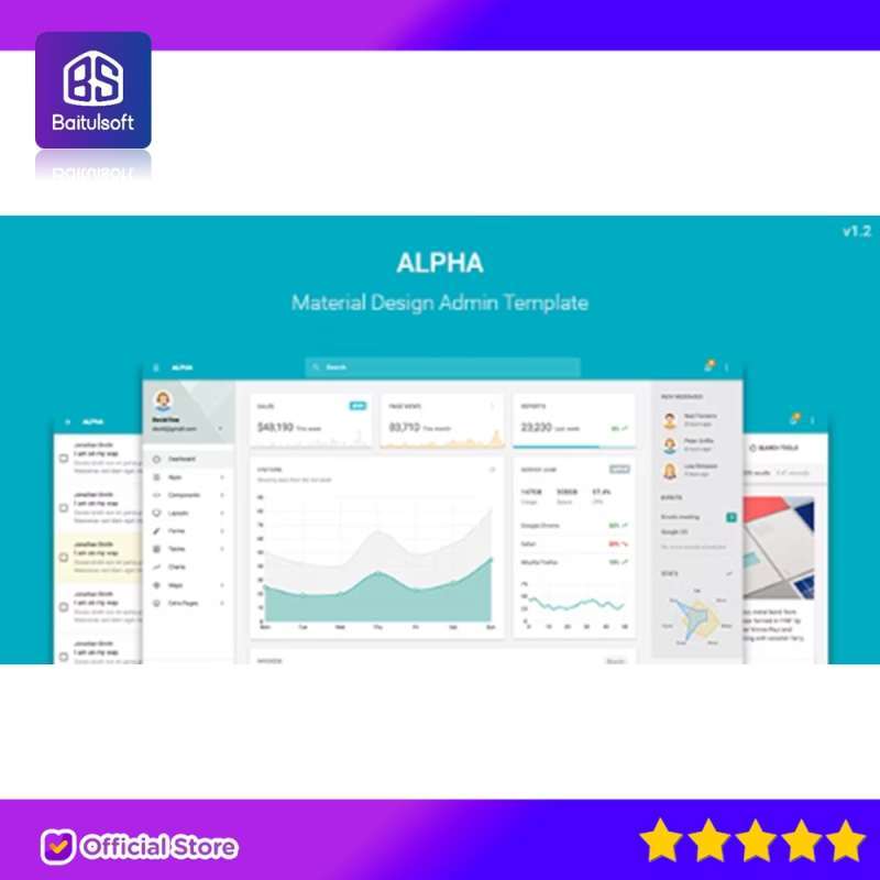 Promo ALPHA - MATERIAL DESIGN ADMIN TEMPLATE BY BAITULSOFT Diskon 99% di Seller Baitulsoft ...