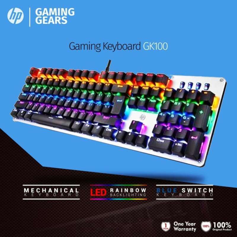 Promo Keyboard Gaming GK100 - RGB Blue Switch Mechanical Keyboard ...