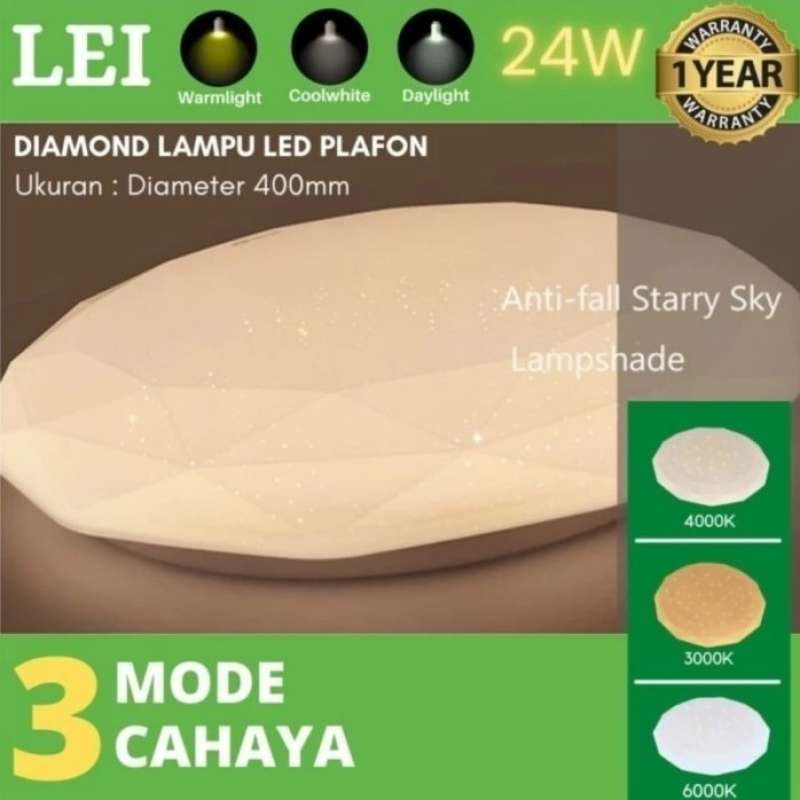 Promo KAP BARET LED DIAMOND LAMPU PLAFON CEILING 3 CAHAYA ...
