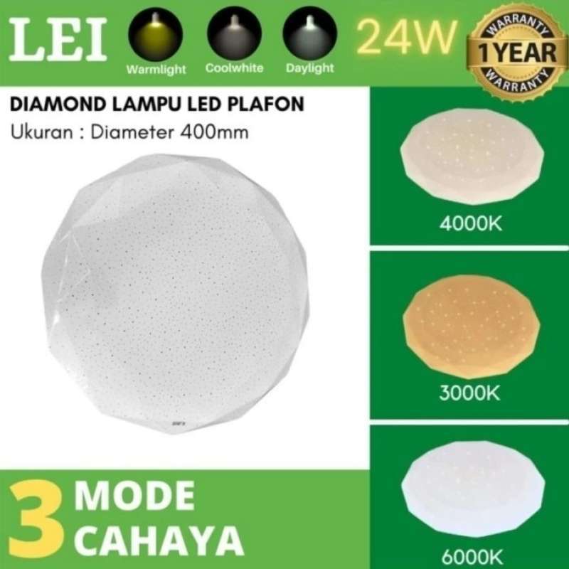 Promo KAP BARET LED DIAMOND LAMPU PLAFON CEILING 3 CAHAYA ...