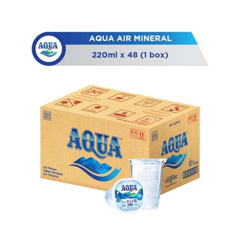 Promo AQUA 220 ML AIR KEMASAN ISI 48 BOTOL PER DUS - Pakingbublewrap ...