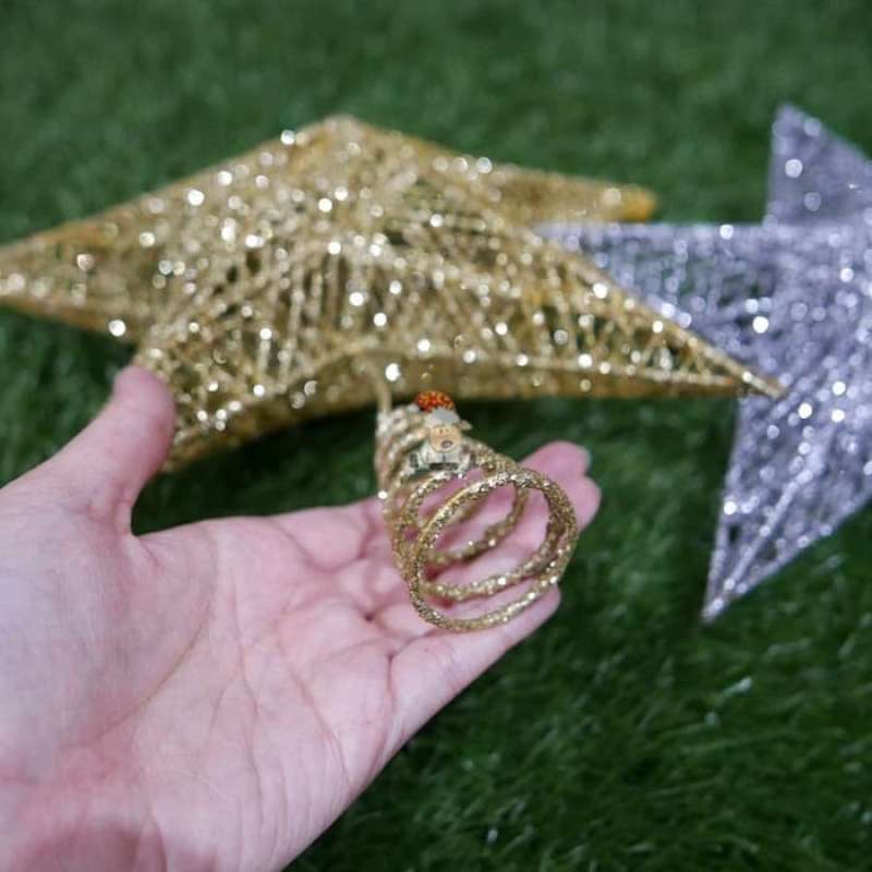 Promo Sale Hiasan Pohon Natal Topper Bintang Natal Besi Spiral - Besi ...